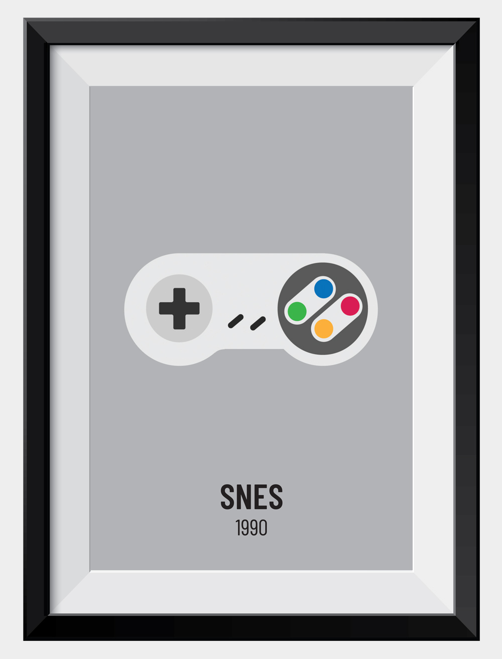 SNES Controller Mini Print - TeeChu